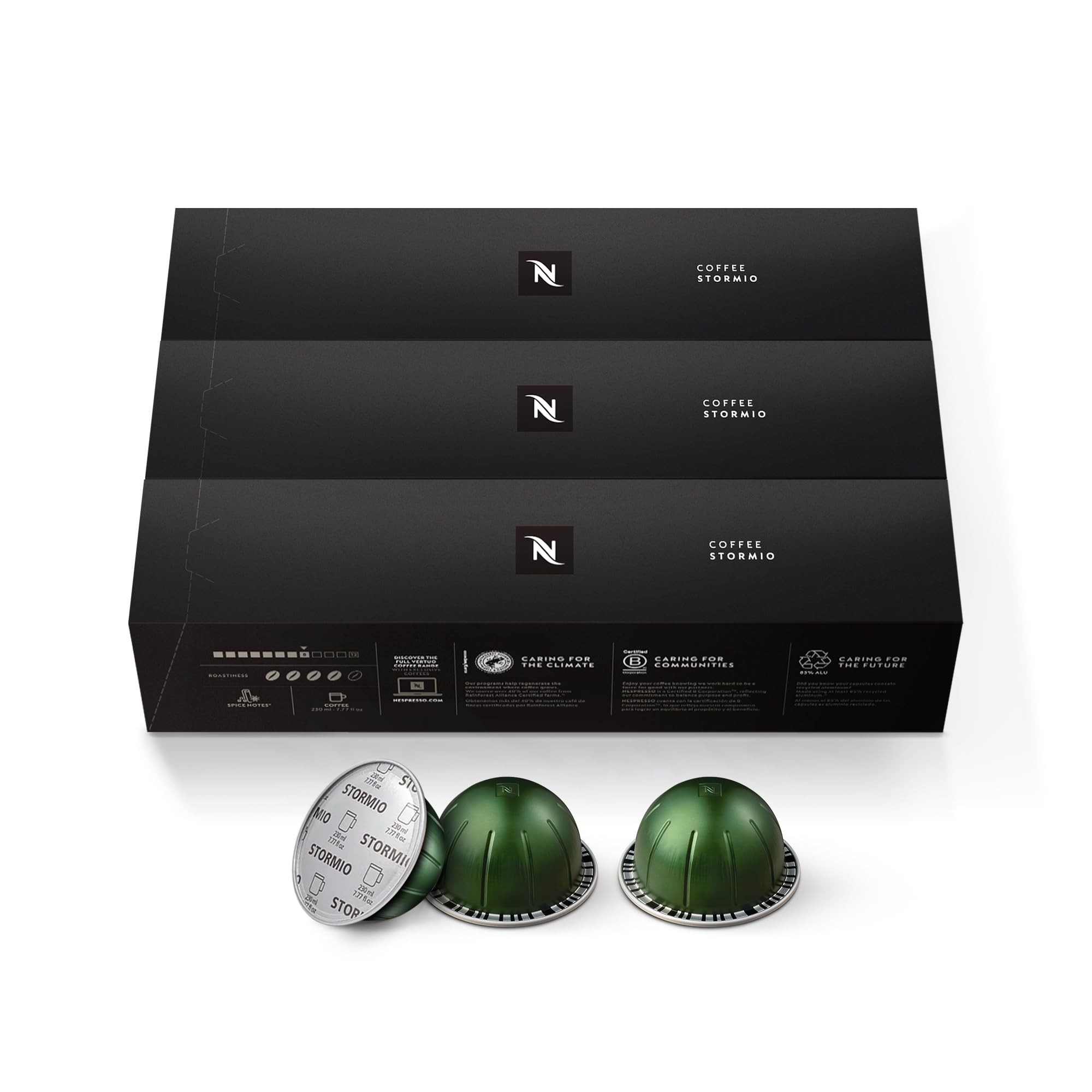 Nespresso Capsules VertuoLine, Stormio, Dark Roast Coffee, 30 Ct, 7.8 ...