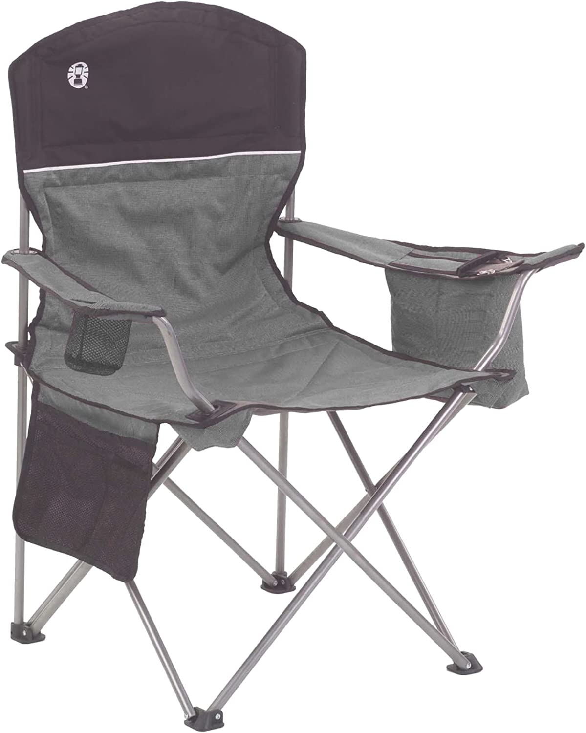 Coleman Camping Chair With Built-in 4 Can Cooler, Grey/Black ...