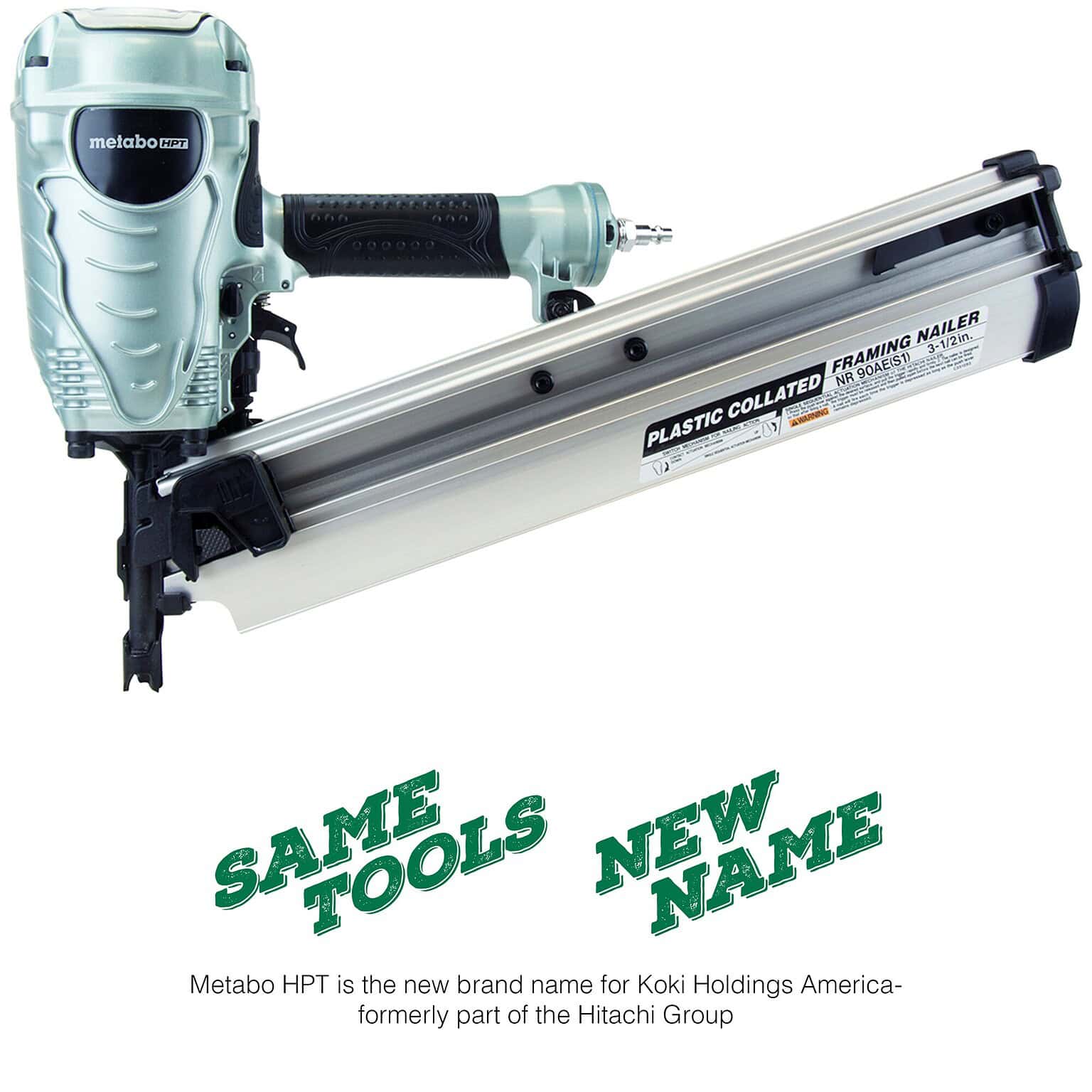 Metabo HPT NR90AES1M 21-Degree Pneumatic Framing Nail Gun (Nailer ...