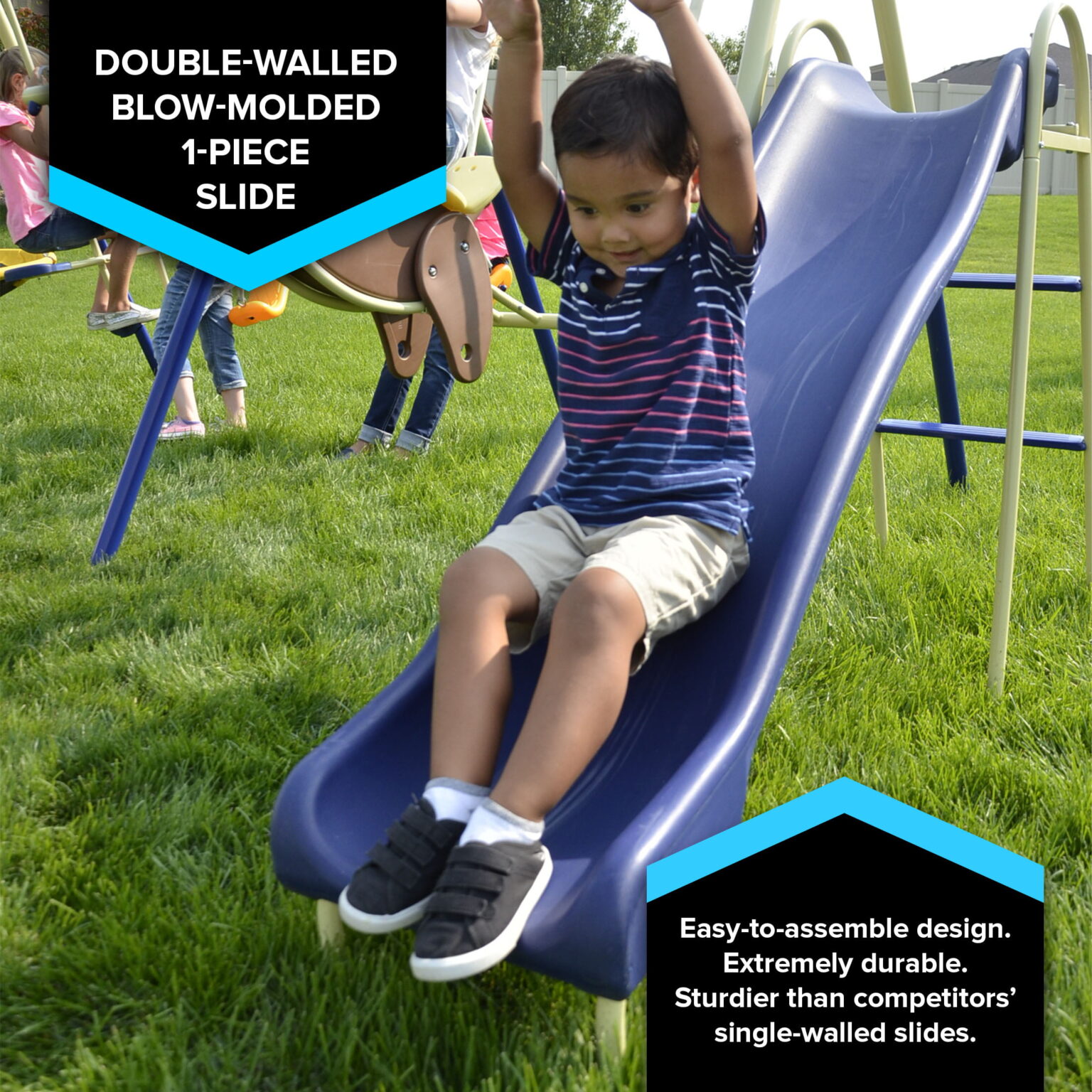 Sportspower Outdoor Super 8 Fun Metal Swing Set With 6ft Heavy Duty ...