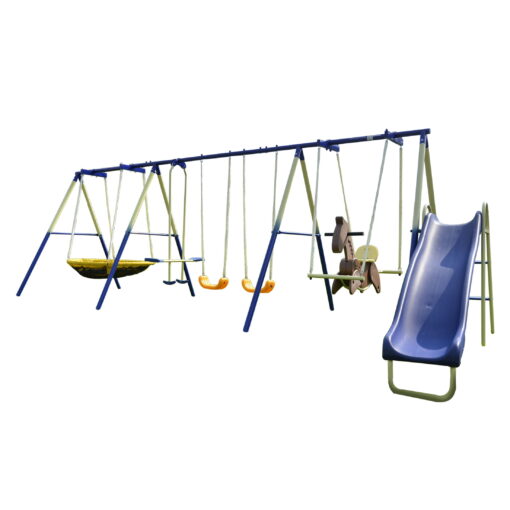 Sportspower Outdoor Super 8 Fun Metal Swing Set With 6ft Heavy Duty ...
