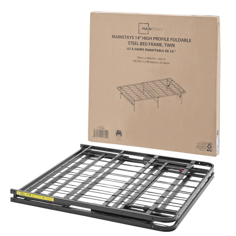 Mainstays 14" High Profile Foldable Steel Twin Platform Bed Frame ...