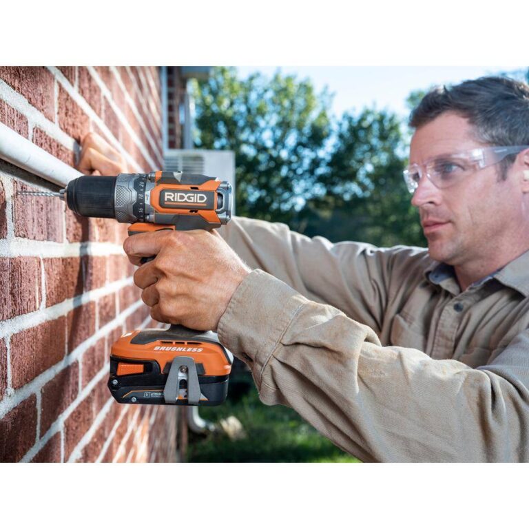 RIDGID R8711K 18V SubCompact Brushless 1/2 In. Hammer Drill Kit With (2 ...
