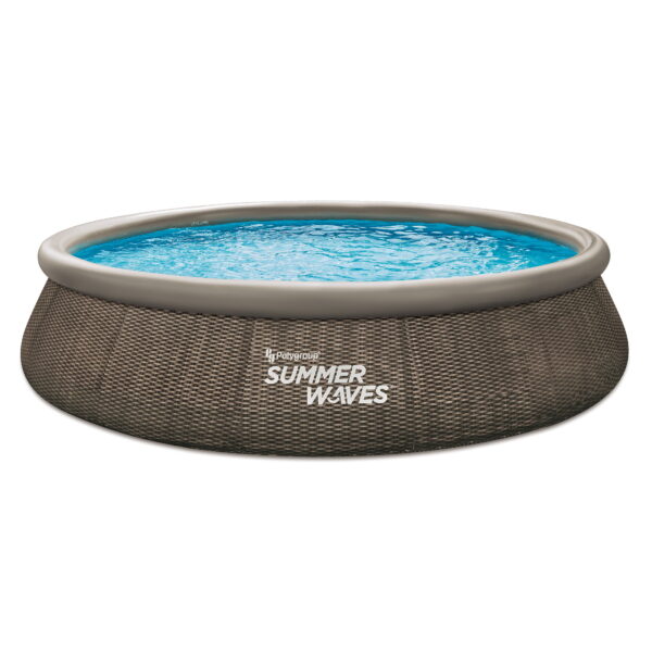 Summer Waves 15 Ft Dark Double Rattan Quick Set Pool, Round, Ages 6 ...