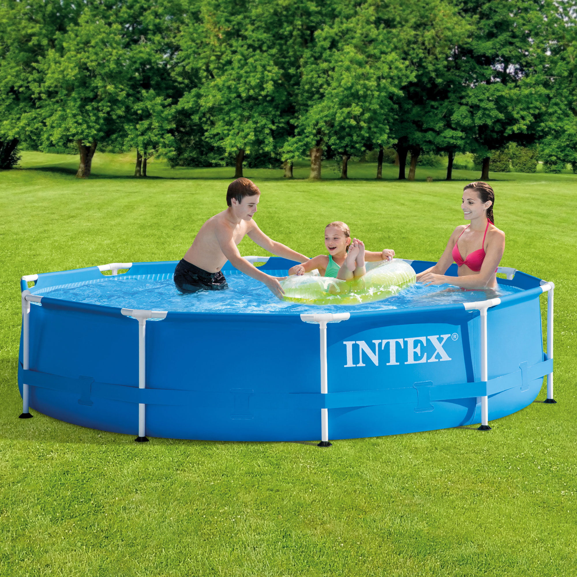 Intex Pool Kit W/ Intex 10 X 2.5-Ft Pool Set W/ Filter Pump W/ 10-Ft ...