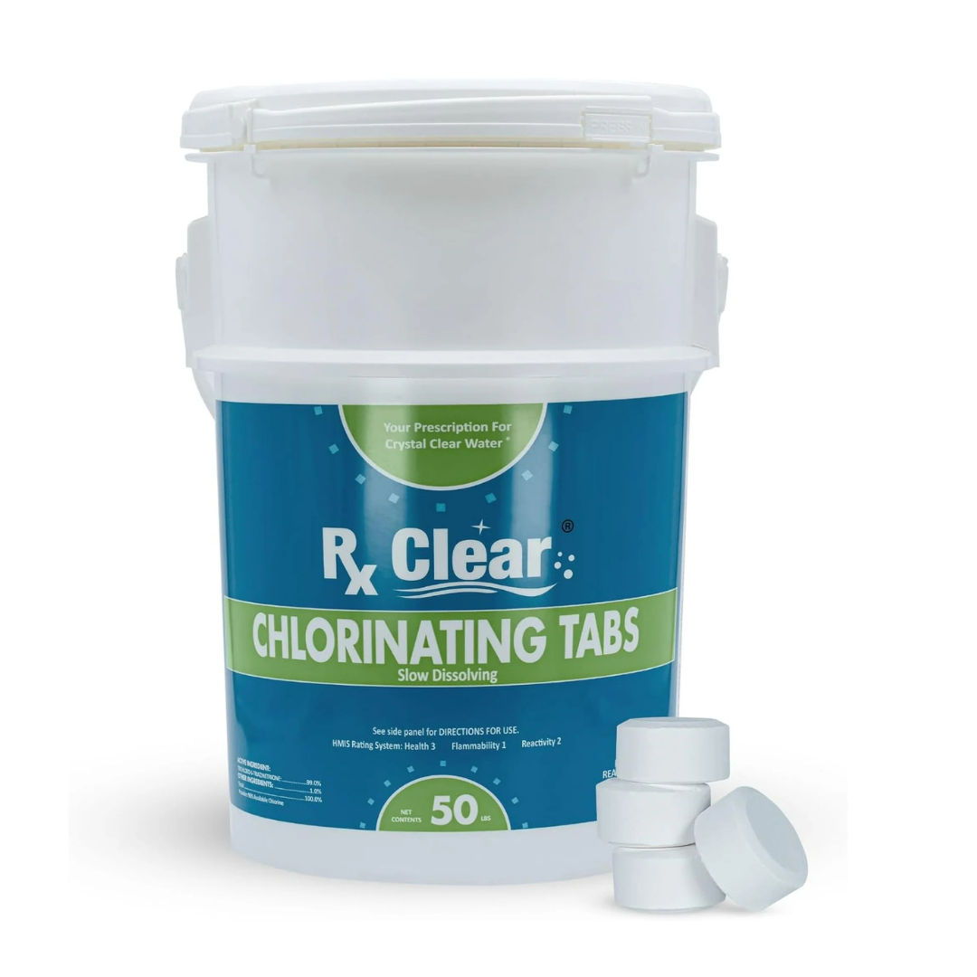 Rx Clear 1" Stabilized Chlorine Tablets Swimming Pool Chemical | 50 Lb ...