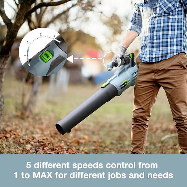 WORKPRO 20V Cordless Leaf Blower, Electric Gardening Tool Powered ...