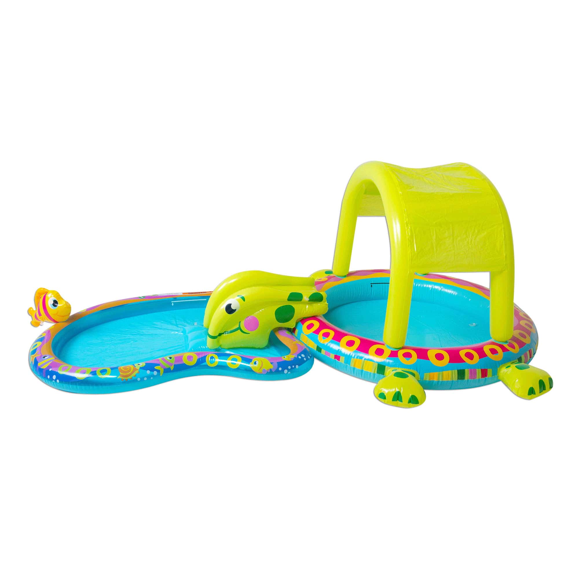 Banzai Shade N Slide Turtle Inflatable Kiddie Splash Pool With ...