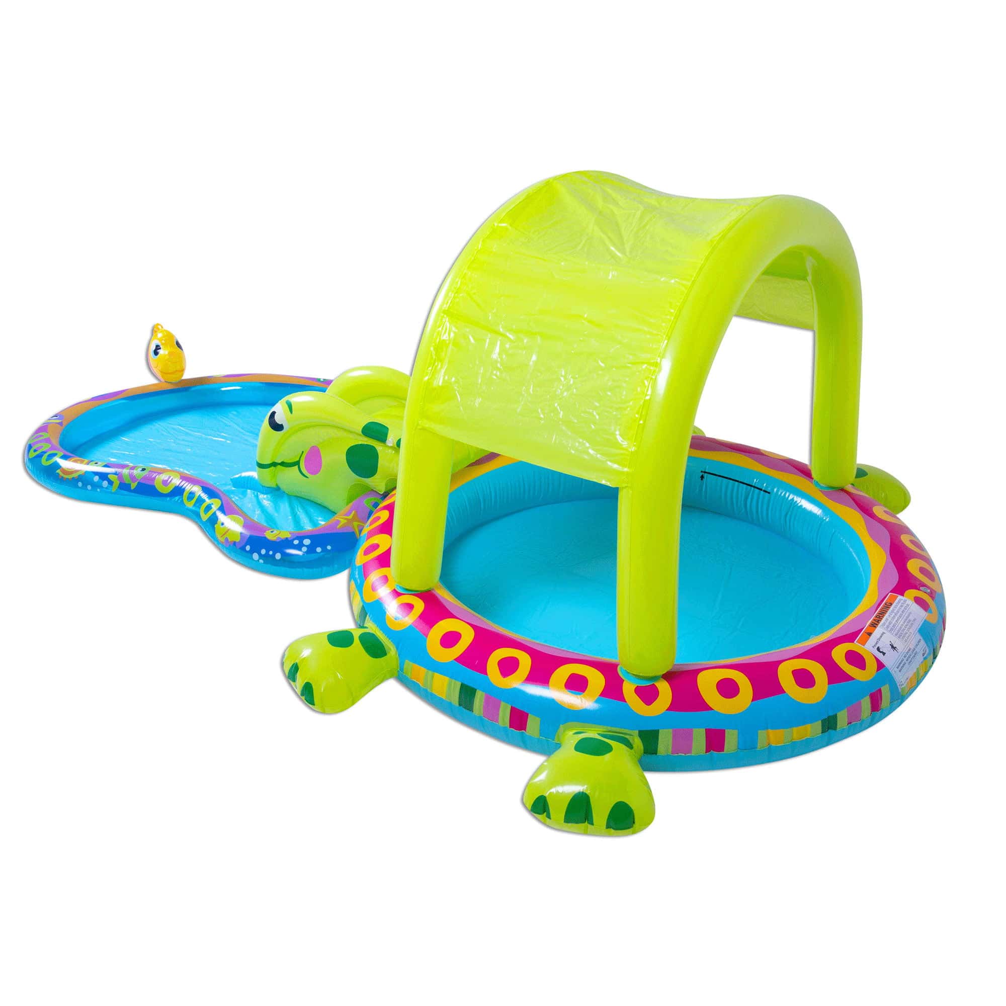 Banzai Shade N Slide Turtle Inflatable Kiddie Splash Pool With ...