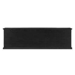 Welwick Designs 80 In. Black Transitional Wood And Glass-Door TV Stand ...