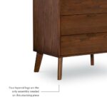 Linon Home Decor William Brown Ash Veneer 4 Drawer Chest With Bronze ...
