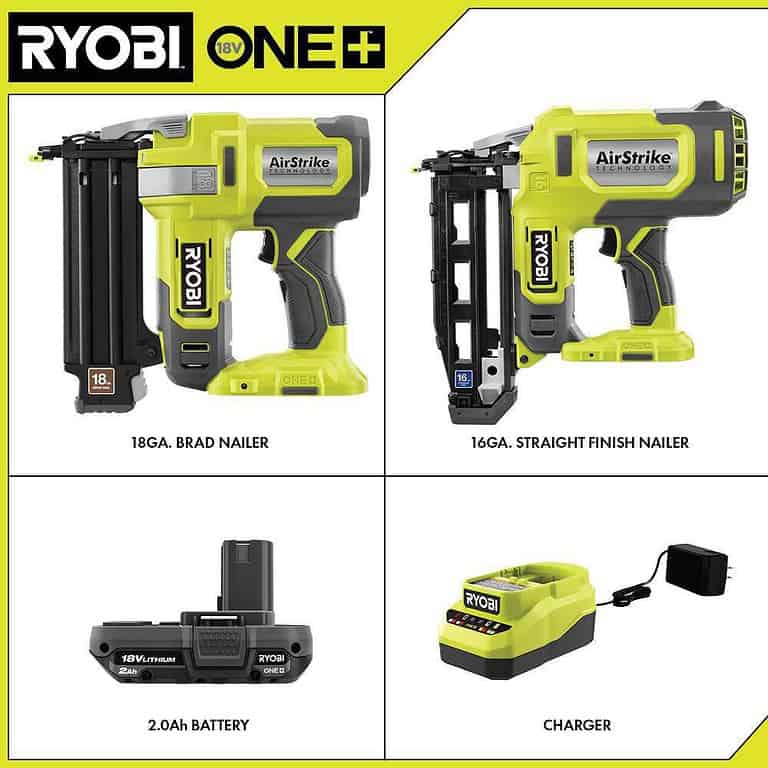 RYOBI P321-P326-PSK005 ONE+ 18V Cordless 18-Gauge Brad Nailer With 16 ...
