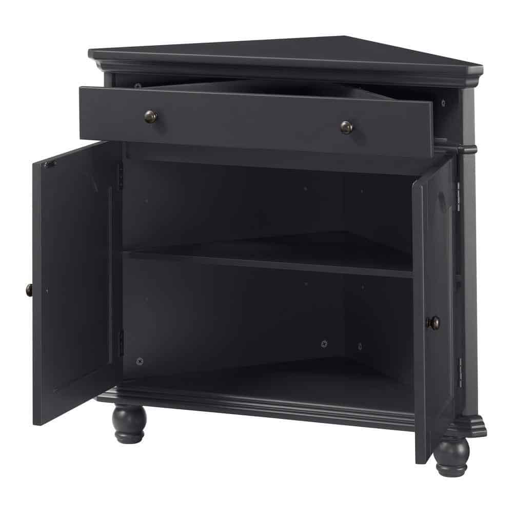 StyleWell Dowden Charcoal Black Corner Cabinet | BigEasyMart.com