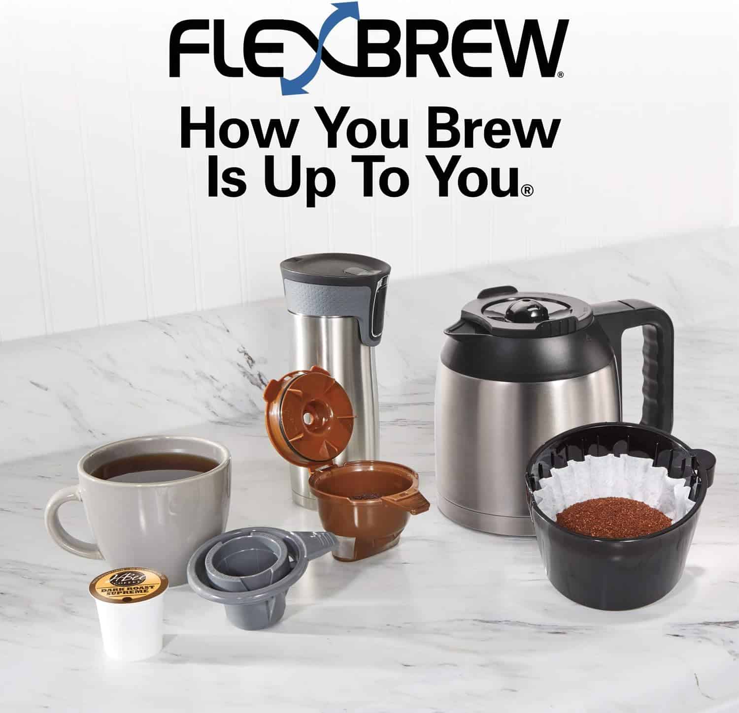 Hamilton Beach FlexBrew Trio 2-Way Coffee Maker, Compatible, Black And ...