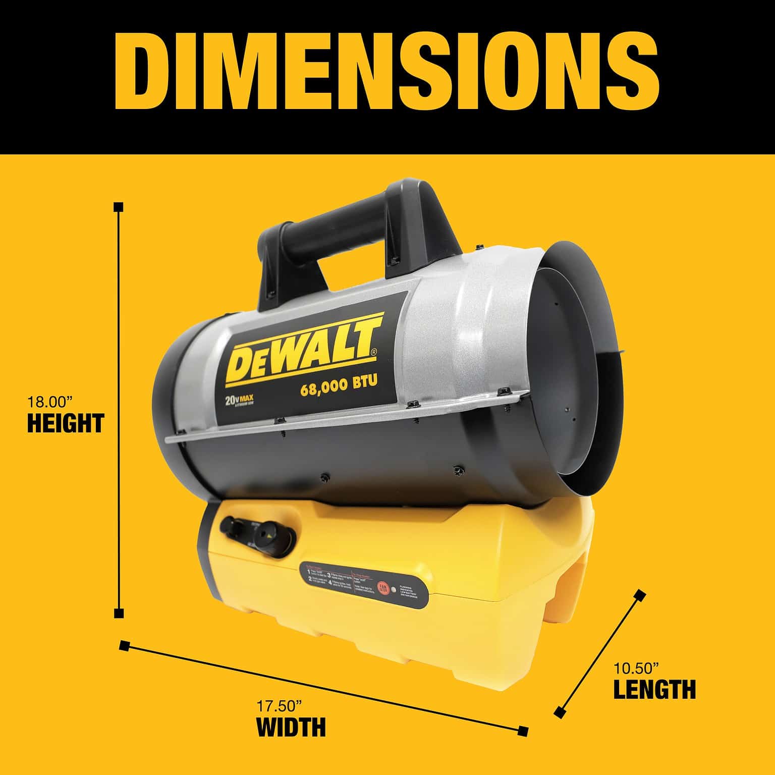 DEWALT Forced Air Propane 68000-BTU Outdoor Portable Forced Air Propane ...
