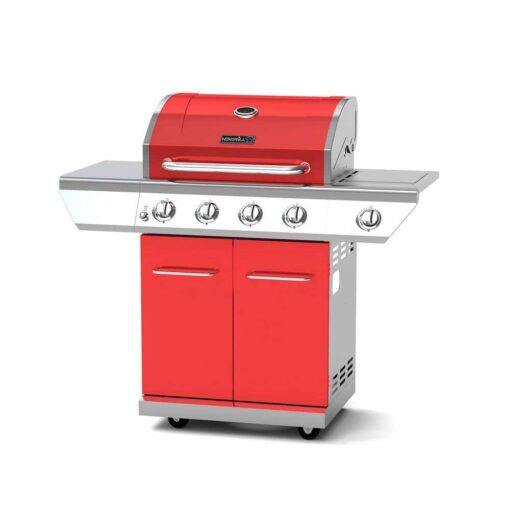 Nexgrill 720-0830HR 4-Burner Propane Gas Grill In Red With Side Burner ...