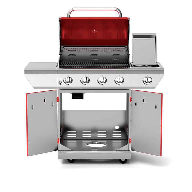 Nexgrill 720-0830HR 4-Burner Propane Gas Grill In Red With Side Burner ...