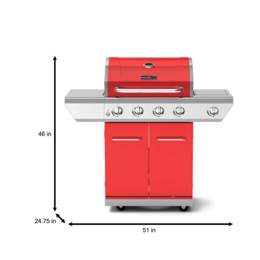 Nexgrill 720-0830HR 4-Burner Propane Gas Grill In Red With Side Burner ...