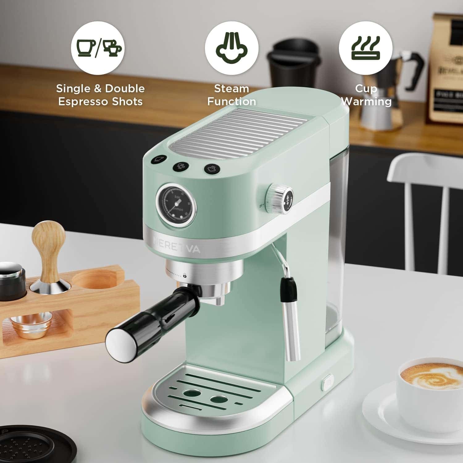 Neretva 20 Bar Espresso Coffee Machine With Steam Wand For Latte ...