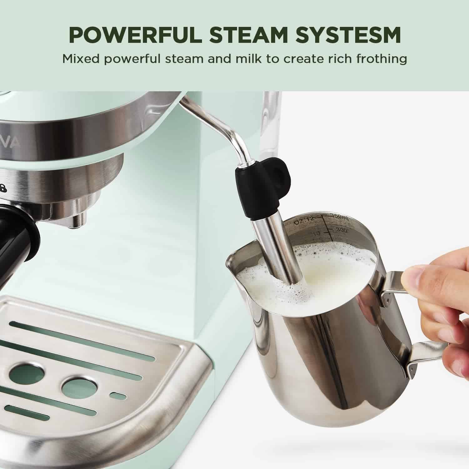Neretva 20 Bar Espresso Coffee Machine With Steam Wand For Latte ...