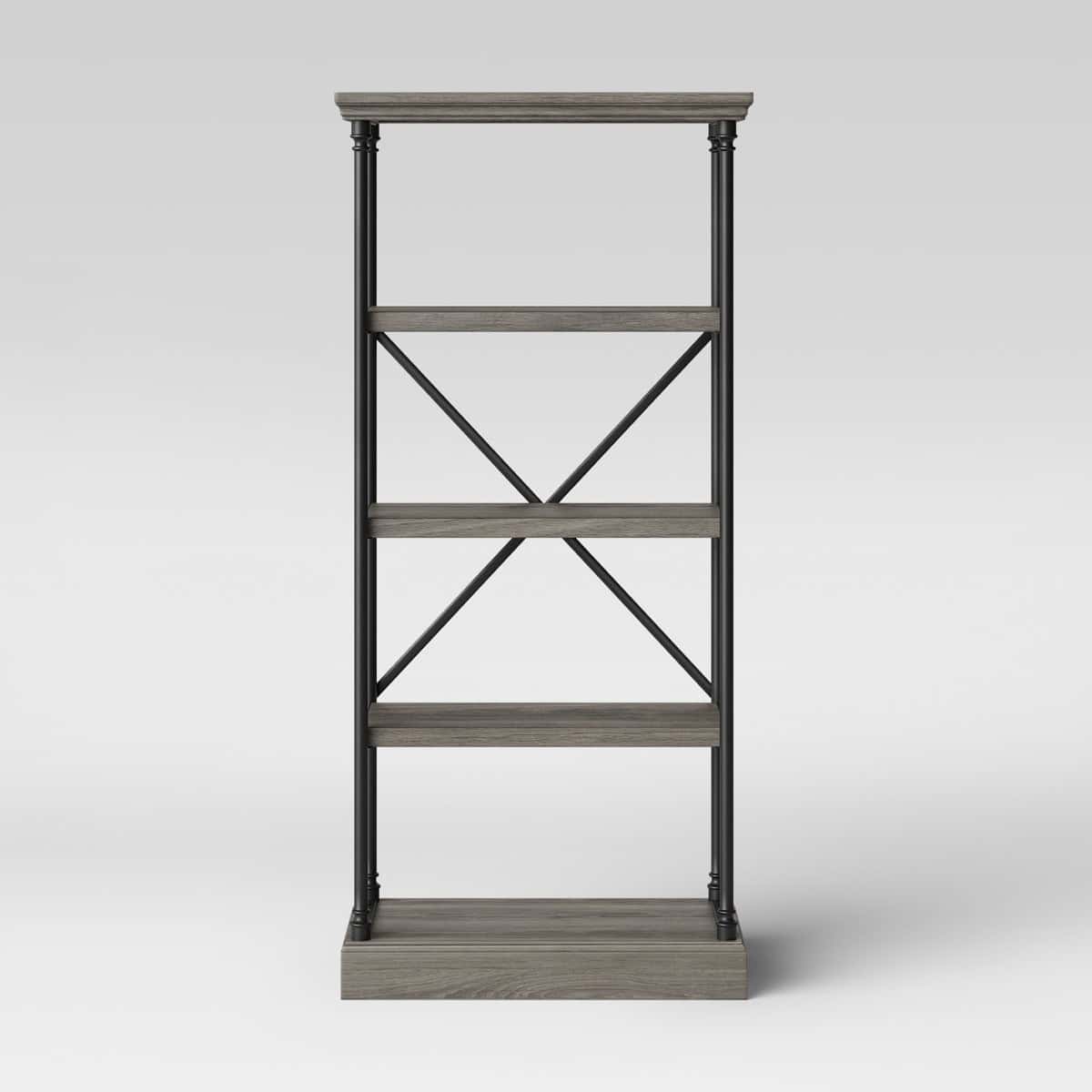 Threshold 65" Conway Cast Iron Bookshelf Gray | BigEasyMart.com