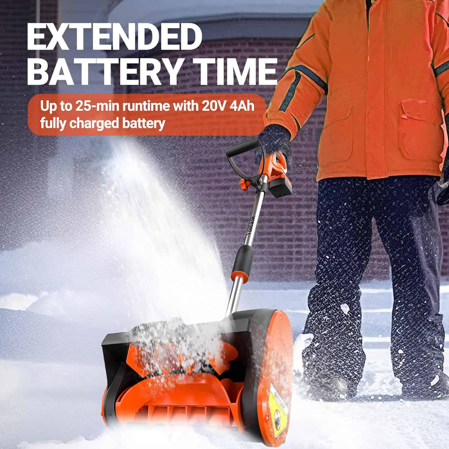 VOLTASK Cordless Snow Shovel, 20V | 12-Inch Cordless Snow Blower, SS ...