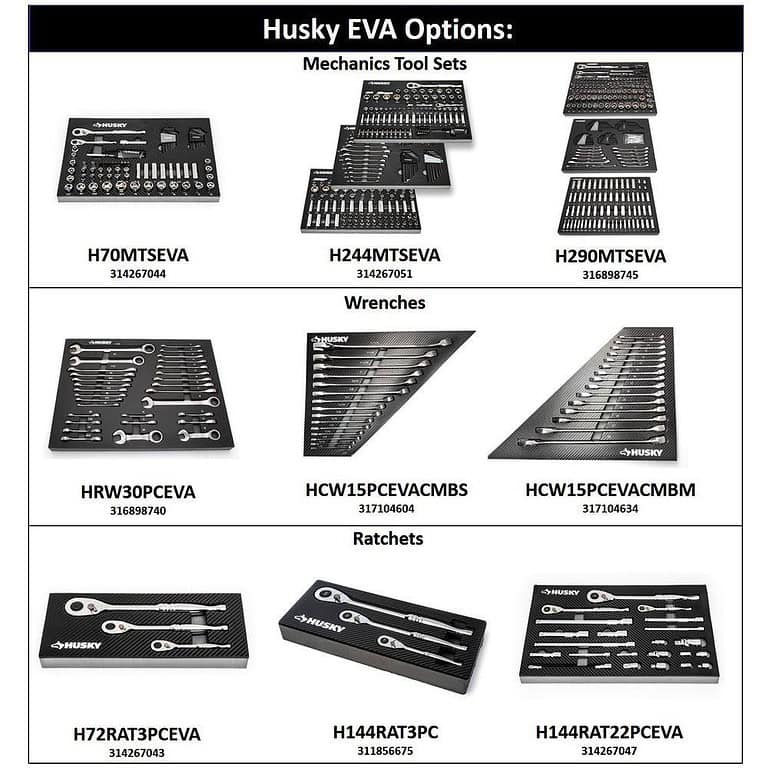 Husky HRW320EVA Mechanics Tool Set In EVA Trays (320-Piece ...