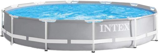 Intex 12 Foot Prism Frame Above Ground Swimming Pool W/ Pump & Pool ...