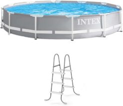 Intex 12 Foot Prism Frame Above Ground Swimming Pool W/ Pump & Pool ...