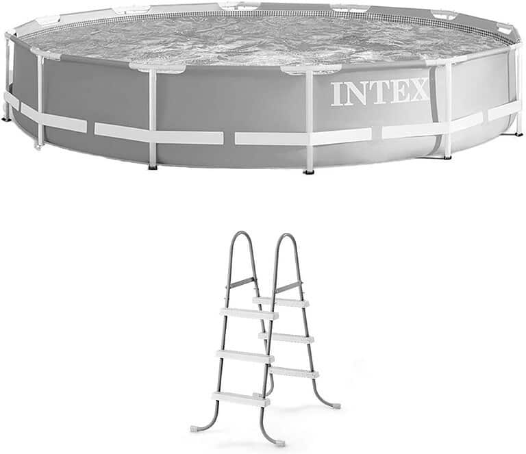Intex 12 Foot Prism Frame Above Ground Swimming Pool W/ Pump & Pool ...