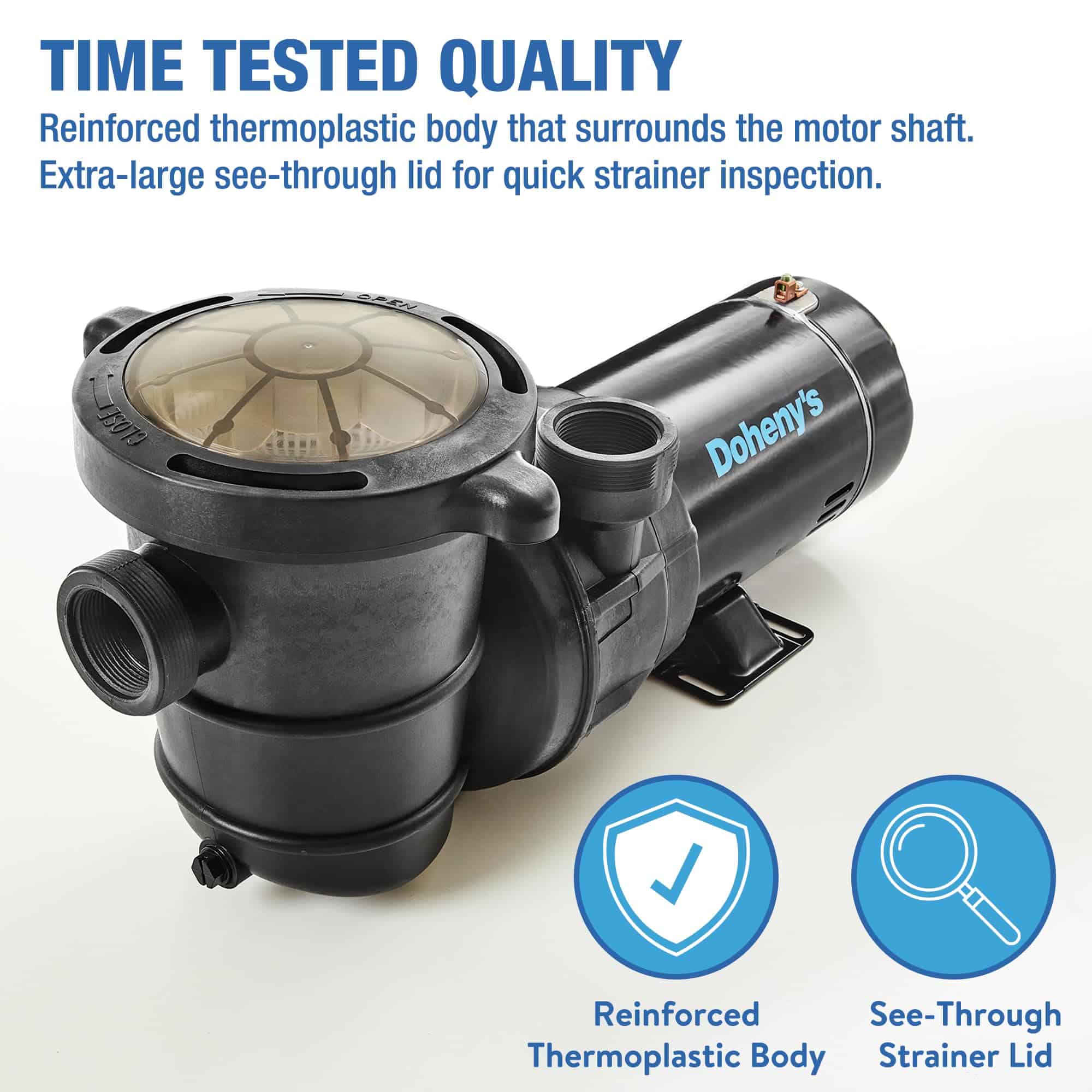 Doheny's Above Ground Pool Pump, 115V, 1.5 HP (1.2 THP) | BigEasyMart.com
