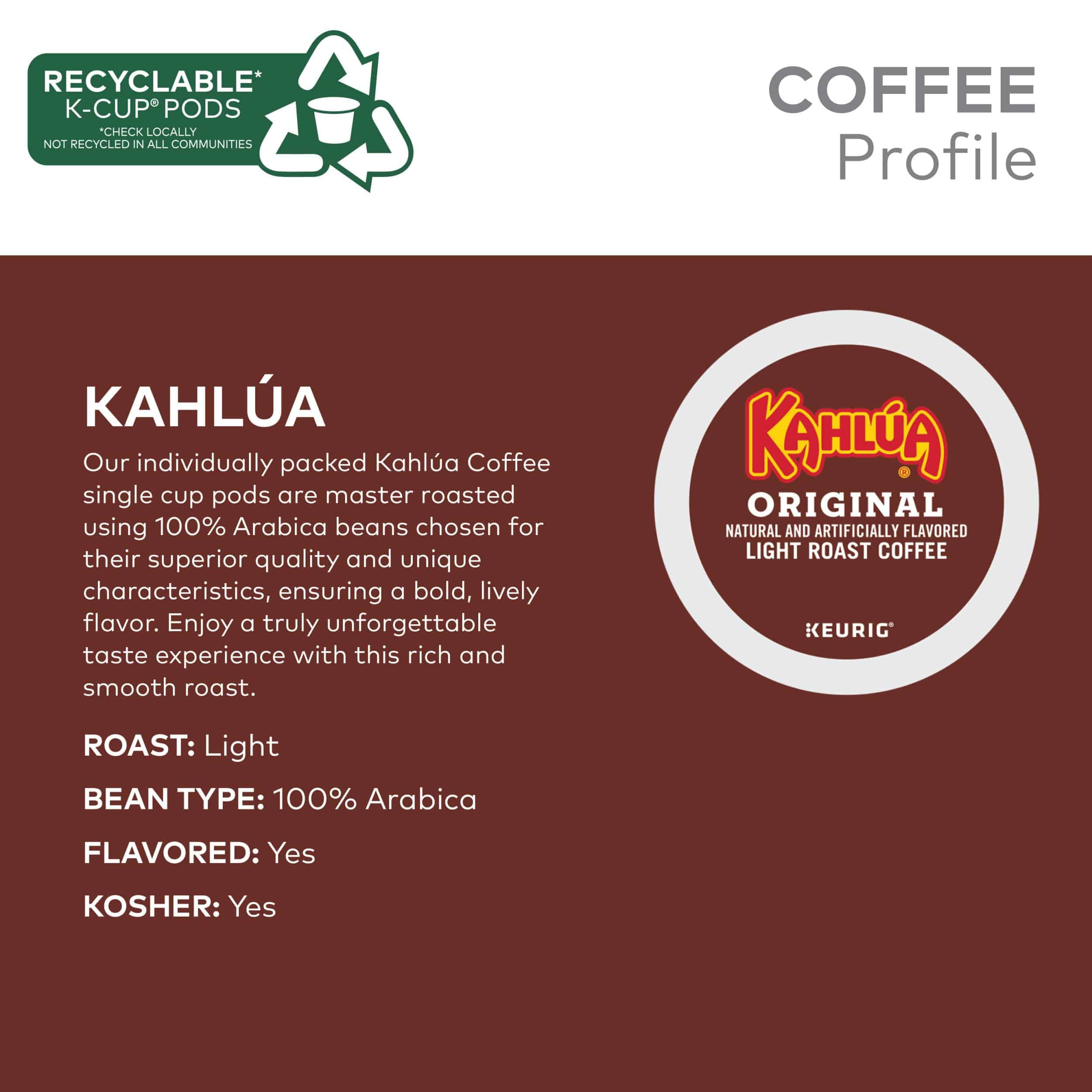 Kahlua Coffee Original Single Serve K-Cup Pods For Keurig Brewers, 120 Count | BigEasyMart.com