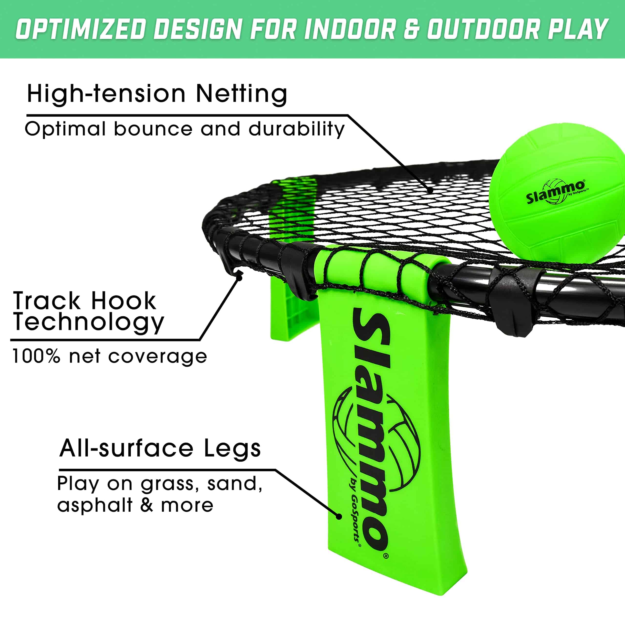 GoSports Slammo Game Set - Outdoor Lawn, Beach & Tailgating Roundnet ...