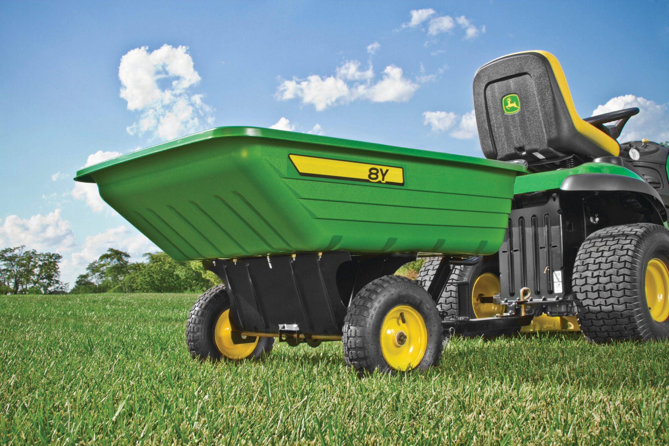 John Deere 8-cu Ft Plastic Dump Cart | BigEasyMart.com