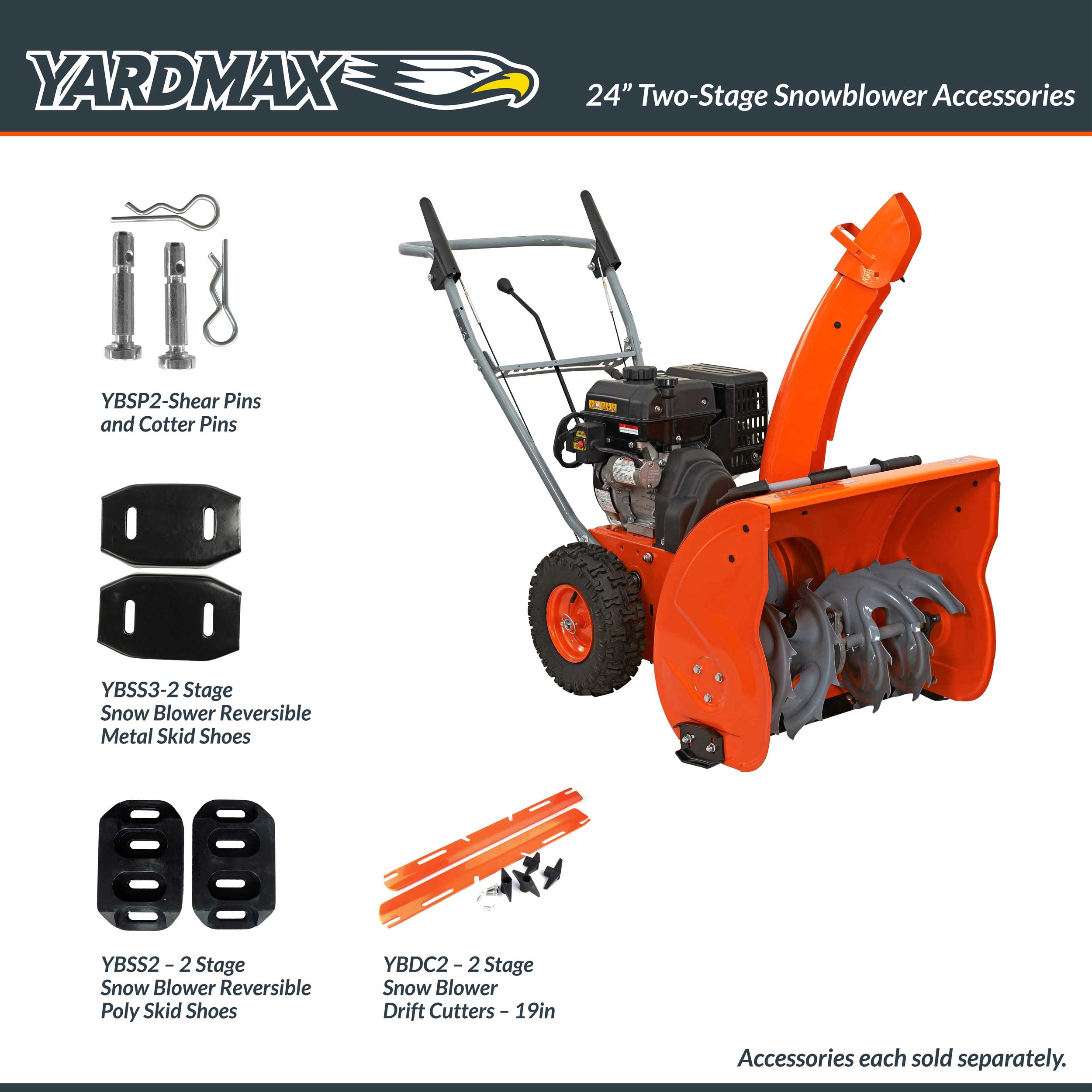 YARDMAX YB6270 24-in Two-stage Self-propelled Gas Snow Blower ...