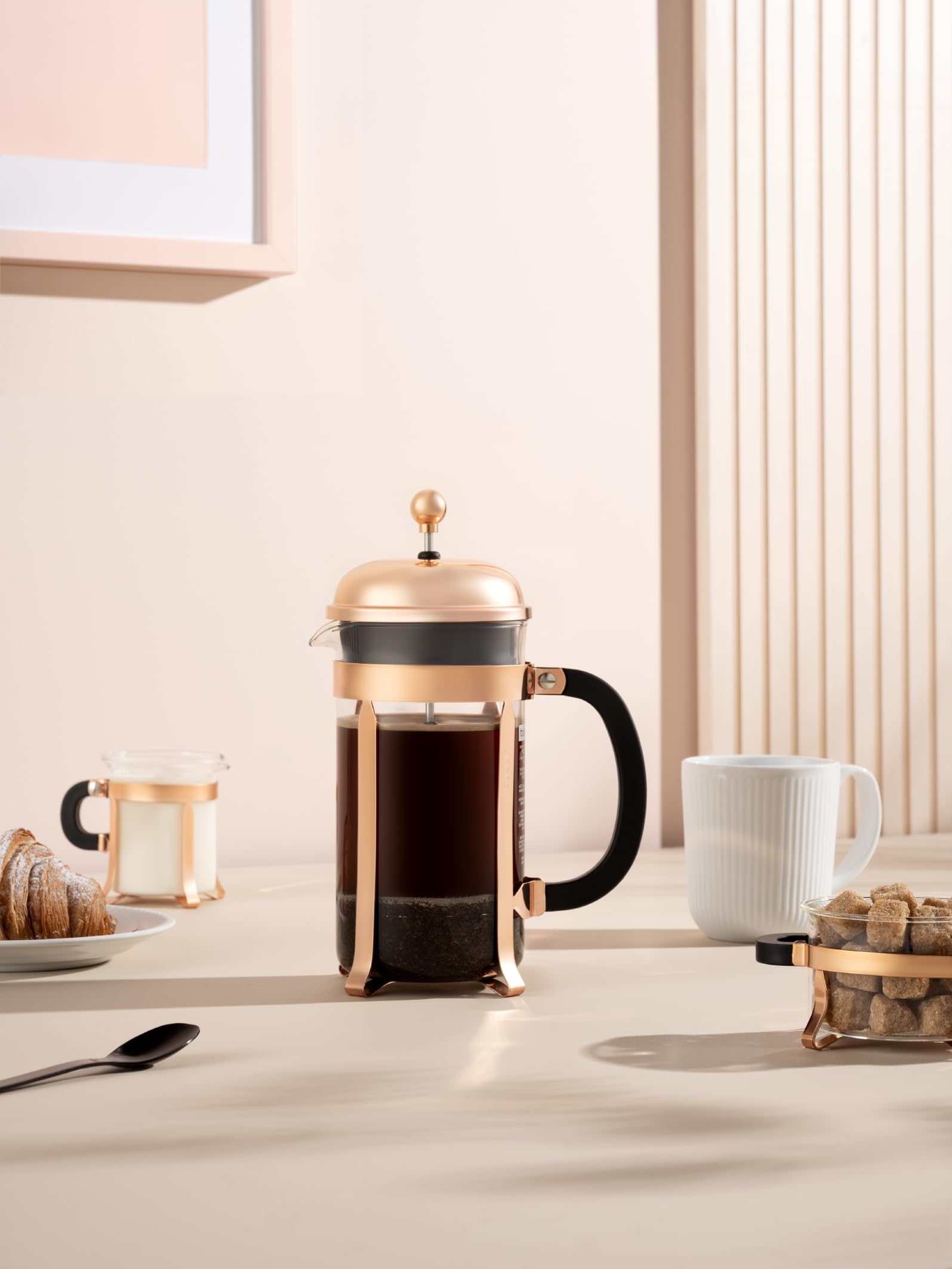 Bodum 34oz Chambord French Press Coffee Maker, High-Heat Borosilicate Glass, Stainless Steel ...