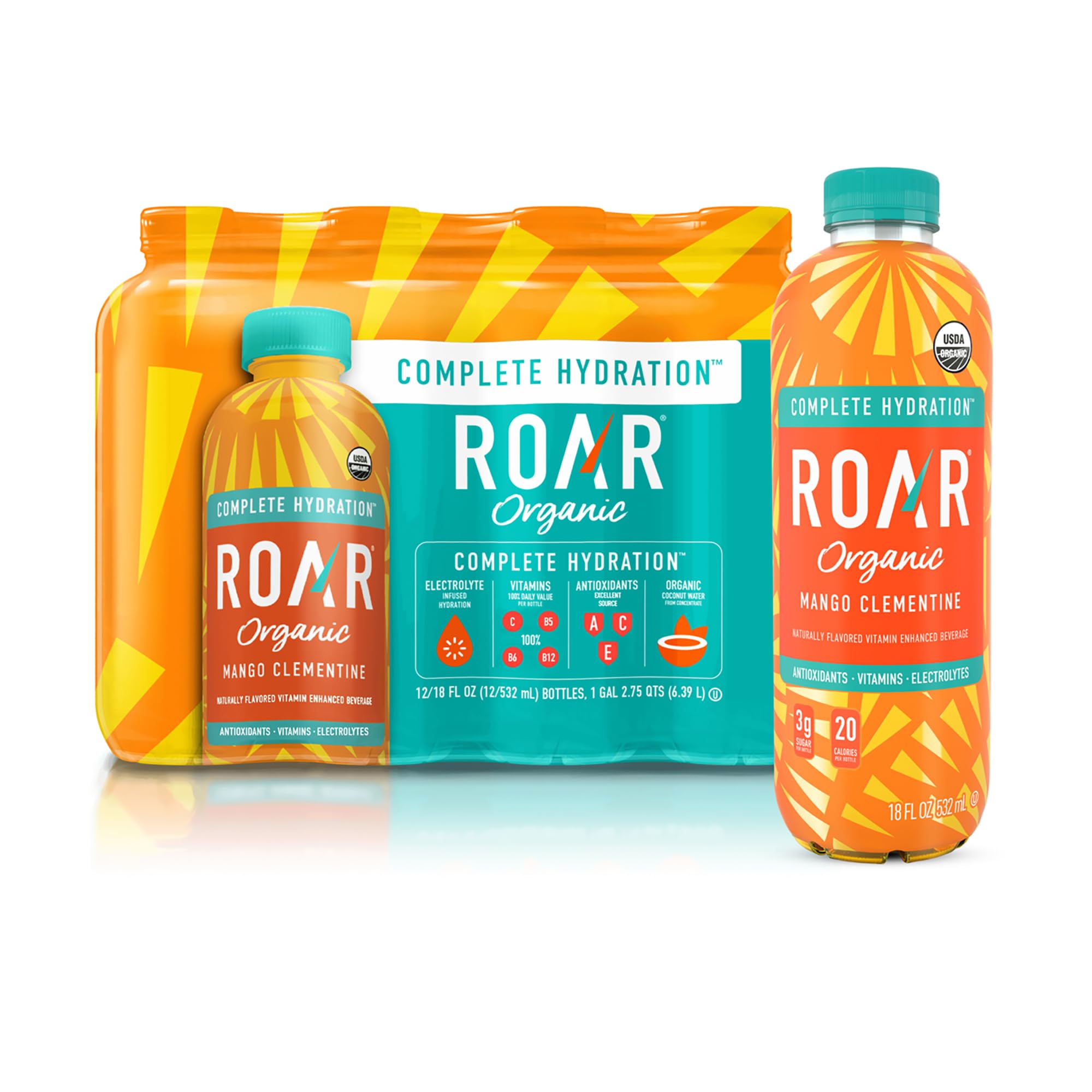 Roar Organic Electrolyte Infusions - USDA Organic - Mango Clementine ...