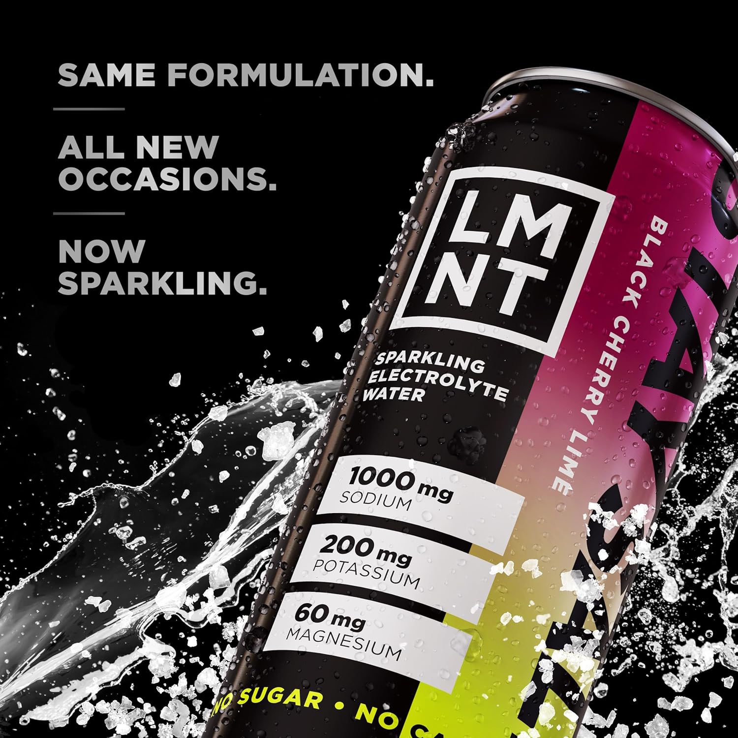 LMNT Sparkling Electrolyte Drink - Black Cherry Lime | 12-Count | BigEasyMart.com
