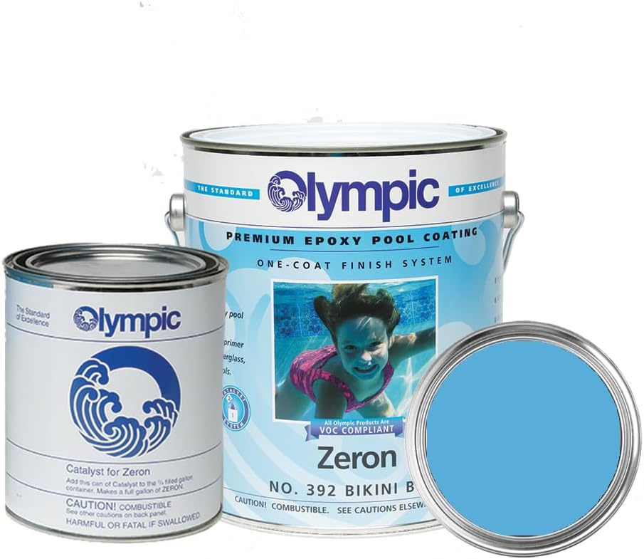 Olympic Pool Paint - Zeron - Bikini Blue - 1 Gallon - Two-part Epoxy ...