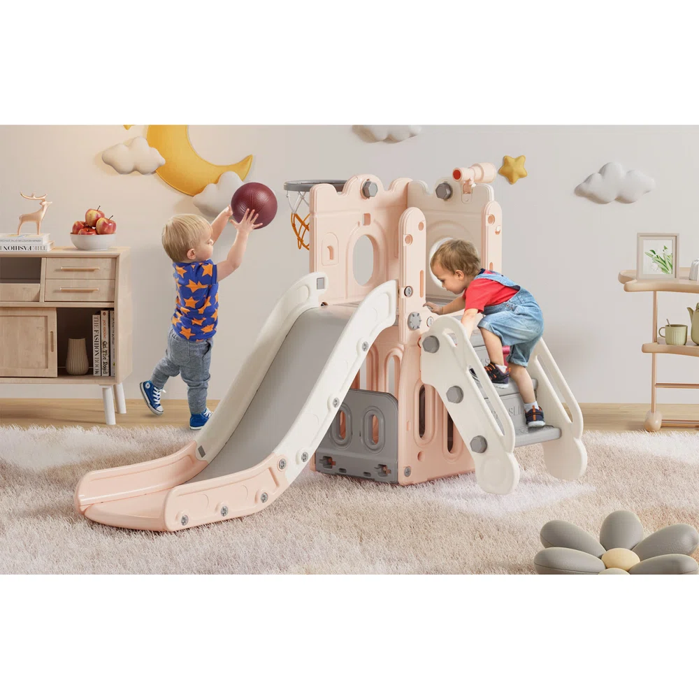 Suteck 7 In 1 Kids Slide, Toddler Slide With Climber Outdoor Indoor ...