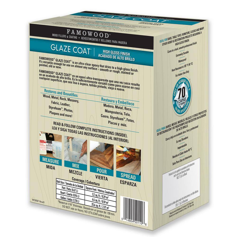 FAMOWOOD 1 Gal. Glaze Coat Clear Epoxy Kit (2-Pack) | BigEasyMart.com