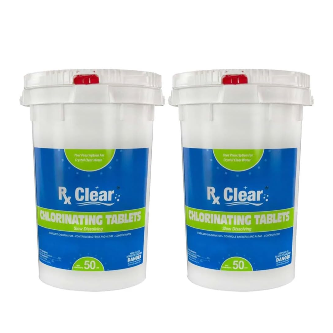 Rx Clear 3" Inch Stabilized Chlorine Tablets | 100 Pounds | Individual ...