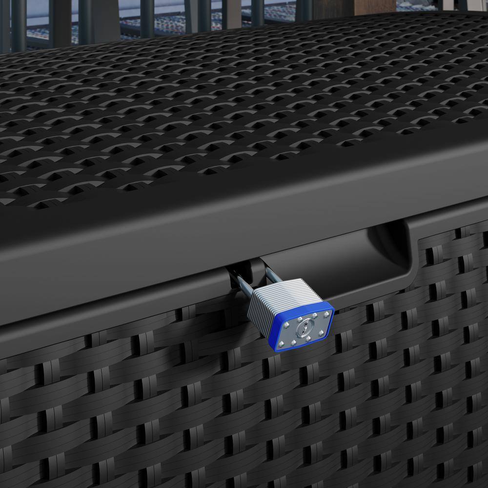 Suncast 99 Gal. Plastic Deck Box, Black | BigEasyMart.com