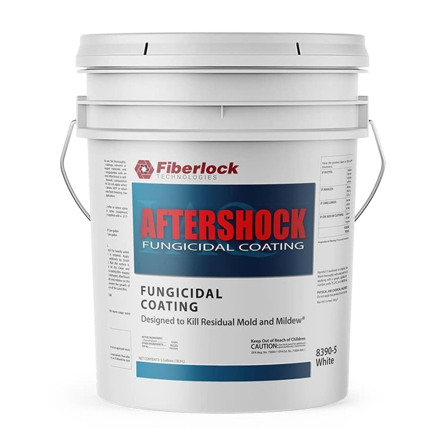 Fiberlock AfterShock Fungicidal Coating, White, 5 Gallon | BigEasyMart.com