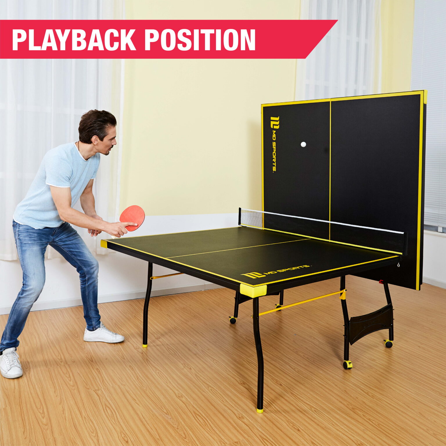 MD Sports Official Size Indoor Table Tennis Pong Table, 4 Piece ...