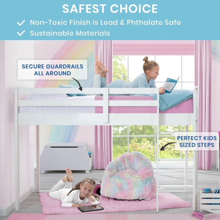 Delta Children Twin Loft Bed With Guardrail And Ladder (Coordinates ...