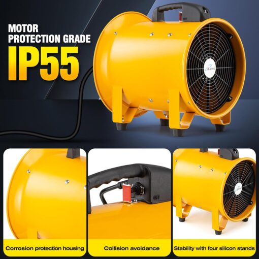 ILiving Utility High Velocity Blower, Fume Extractor, Portable Exhaust ...