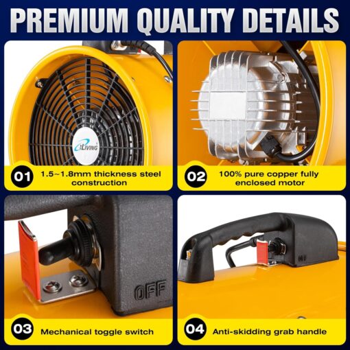 ILiving Utility High Velocity Blower, Fume Extractor, Portable Exhaust ...