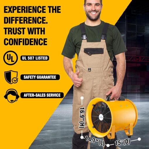 ILiving Utility High Velocity Blower, Fume Extractor, Portable Exhaust ...