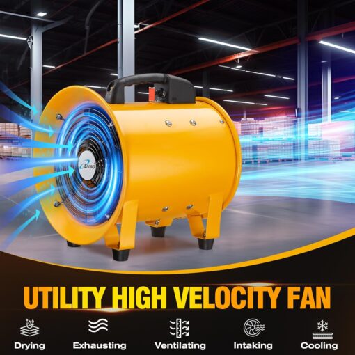 ILiving Utility High Velocity Blower, Fume Extractor, Portable Exhaust ...